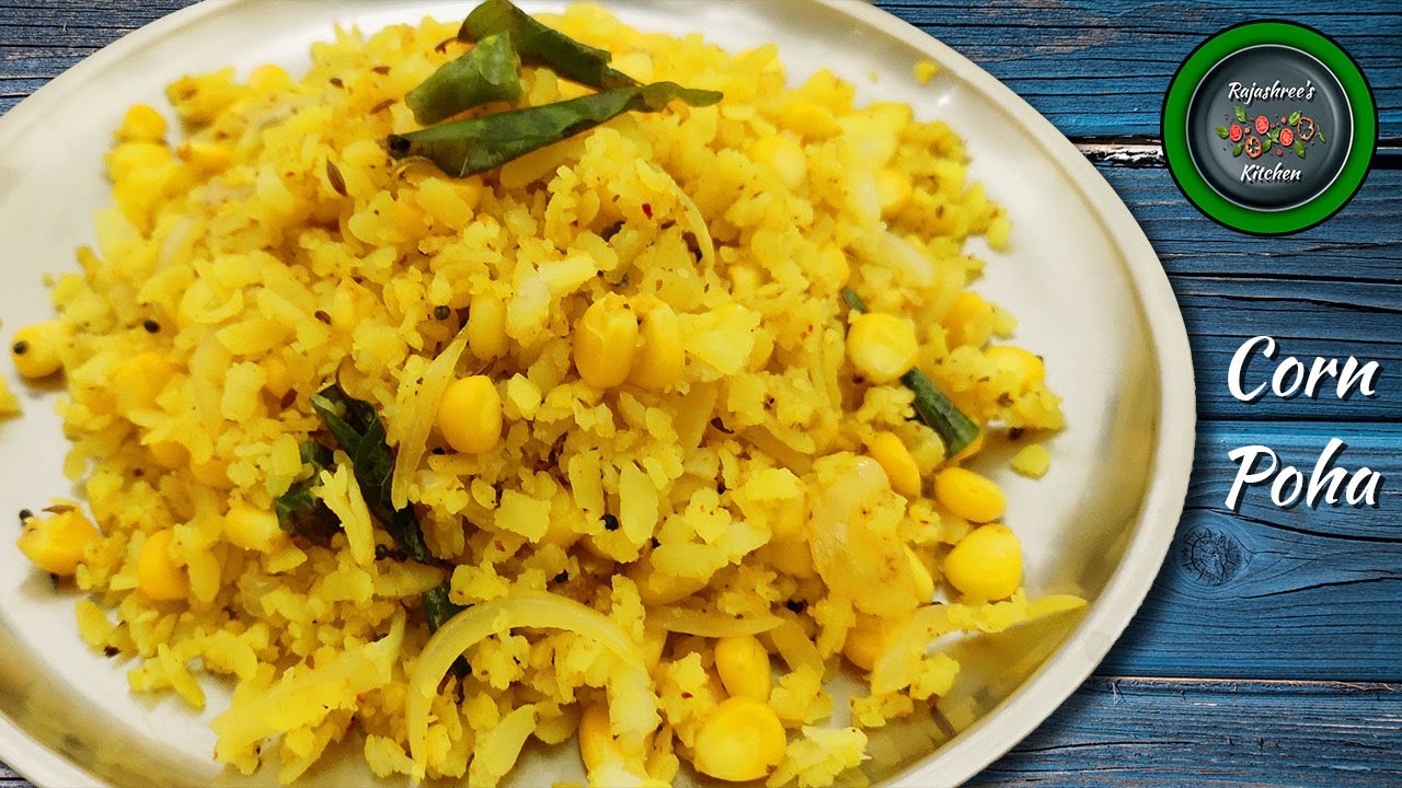 Poha recipe in different style | Corn poha | Breakfast | Easy poha ...