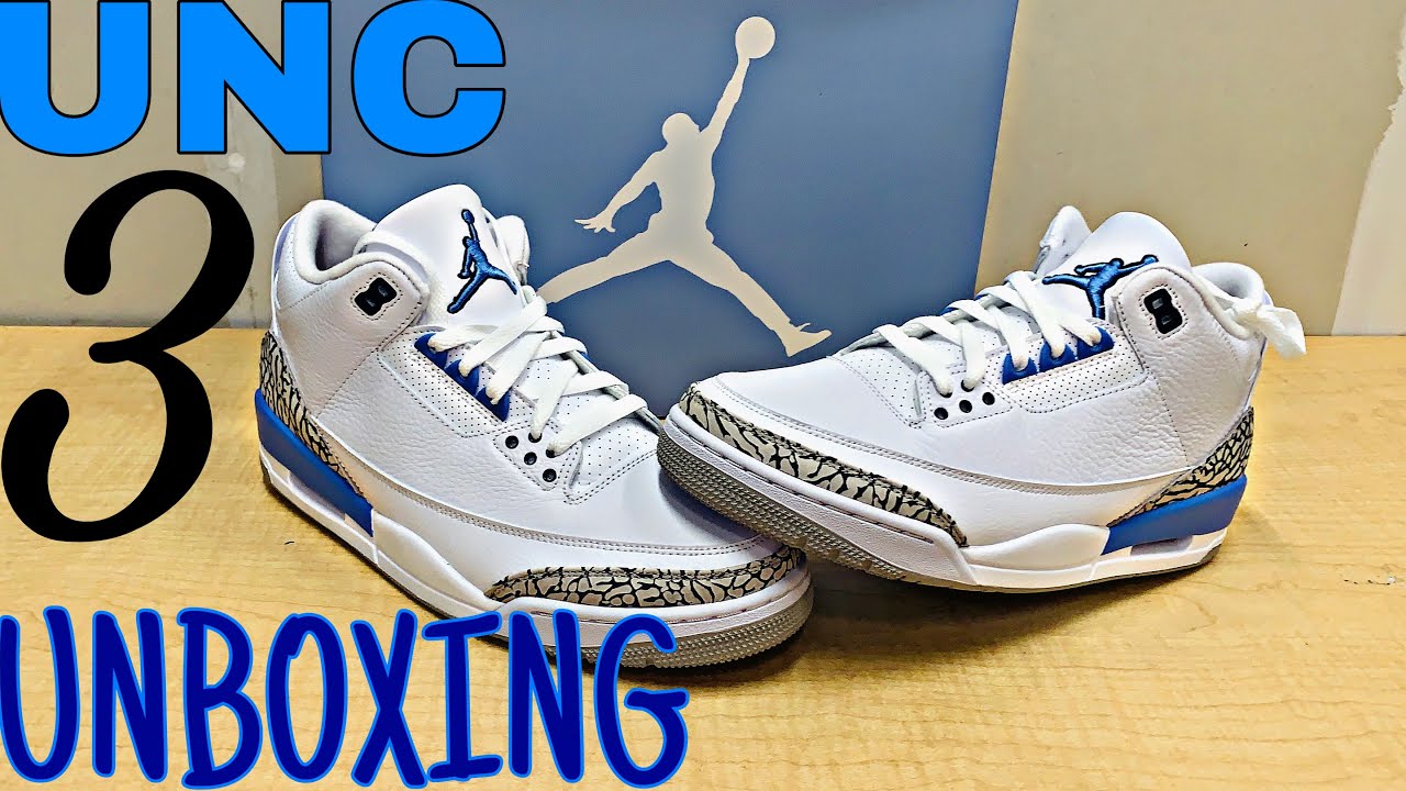Air Jordan 3 “UNC” Unboxing and Review - YouTube