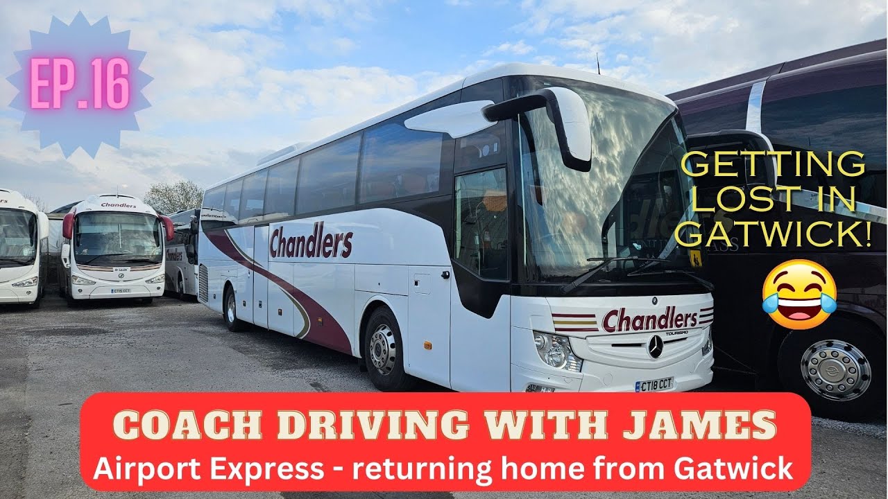 Coach Driving With James Ep.16 - POV Gatwick Airport - Cobham Services ...