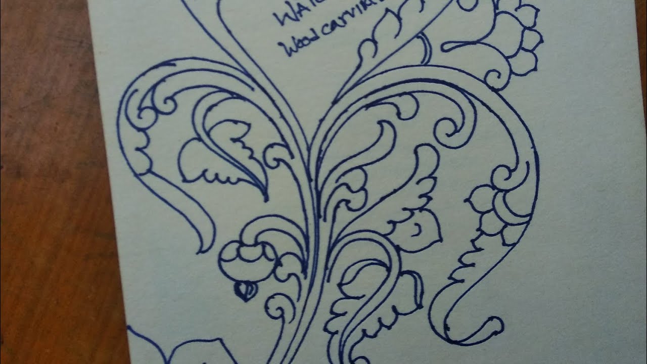 Wood Carving Drawing Design Tutorial - YouTube