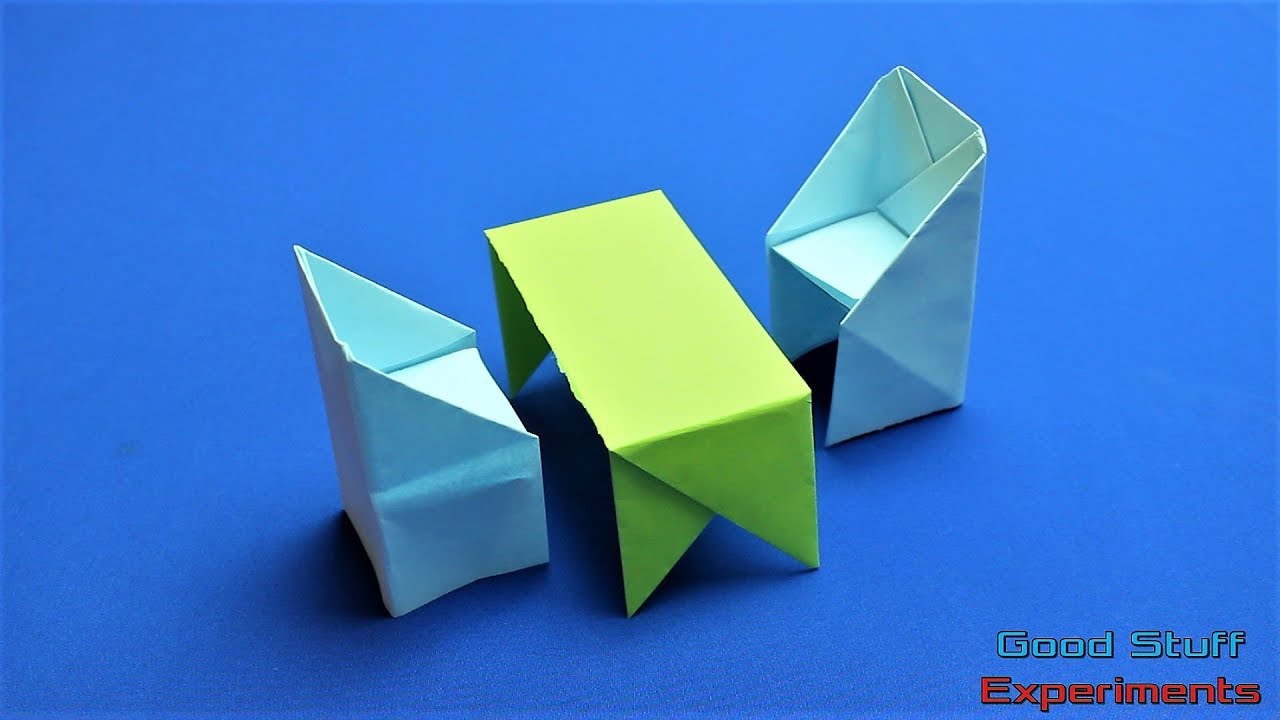 Origami Table and Chairs - How to Origami - YouTube
