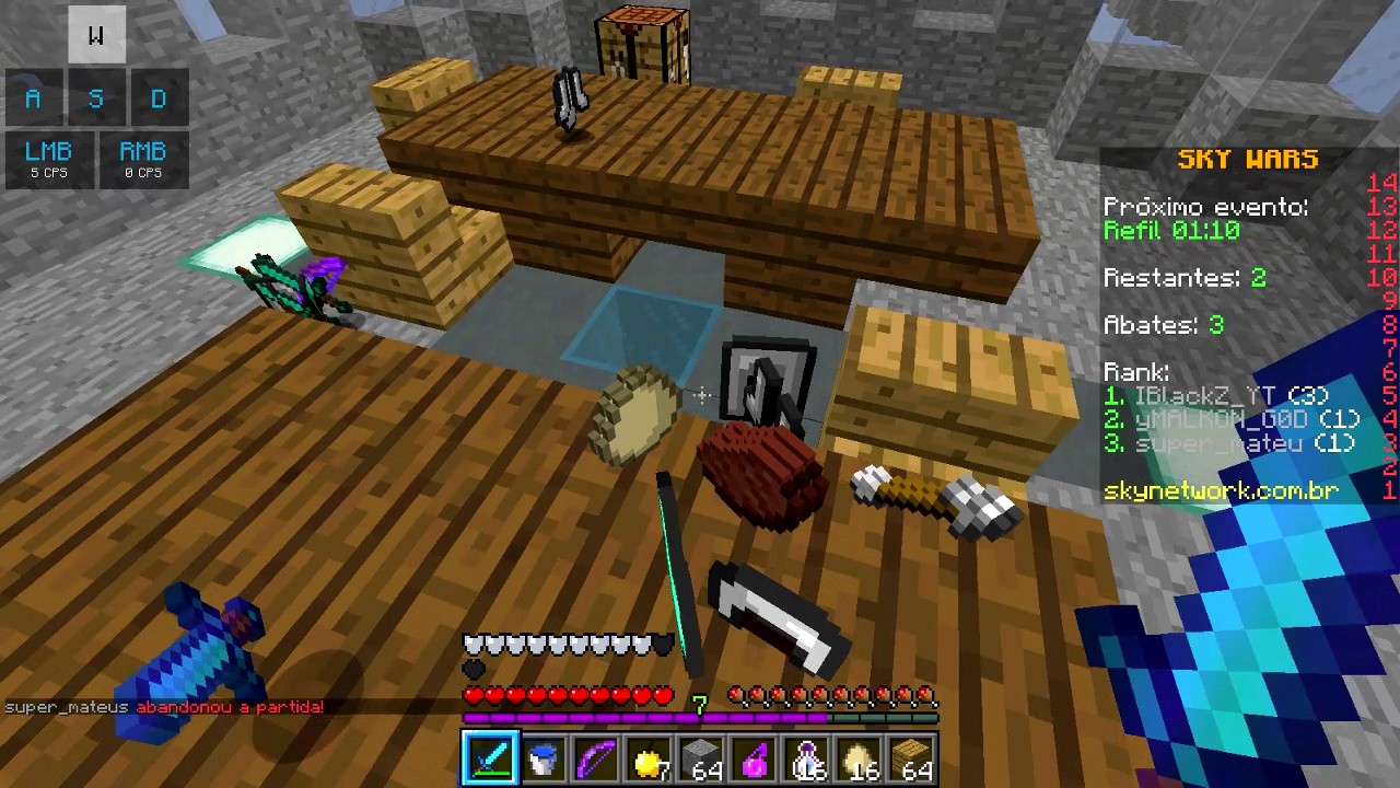 Jogando com o mod do cps //-SkyWars (Minecraft) - YouTube