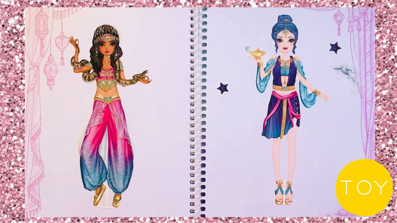 Mermaid dress me up sticker...Part 2...Top model sticker book... - YouTube