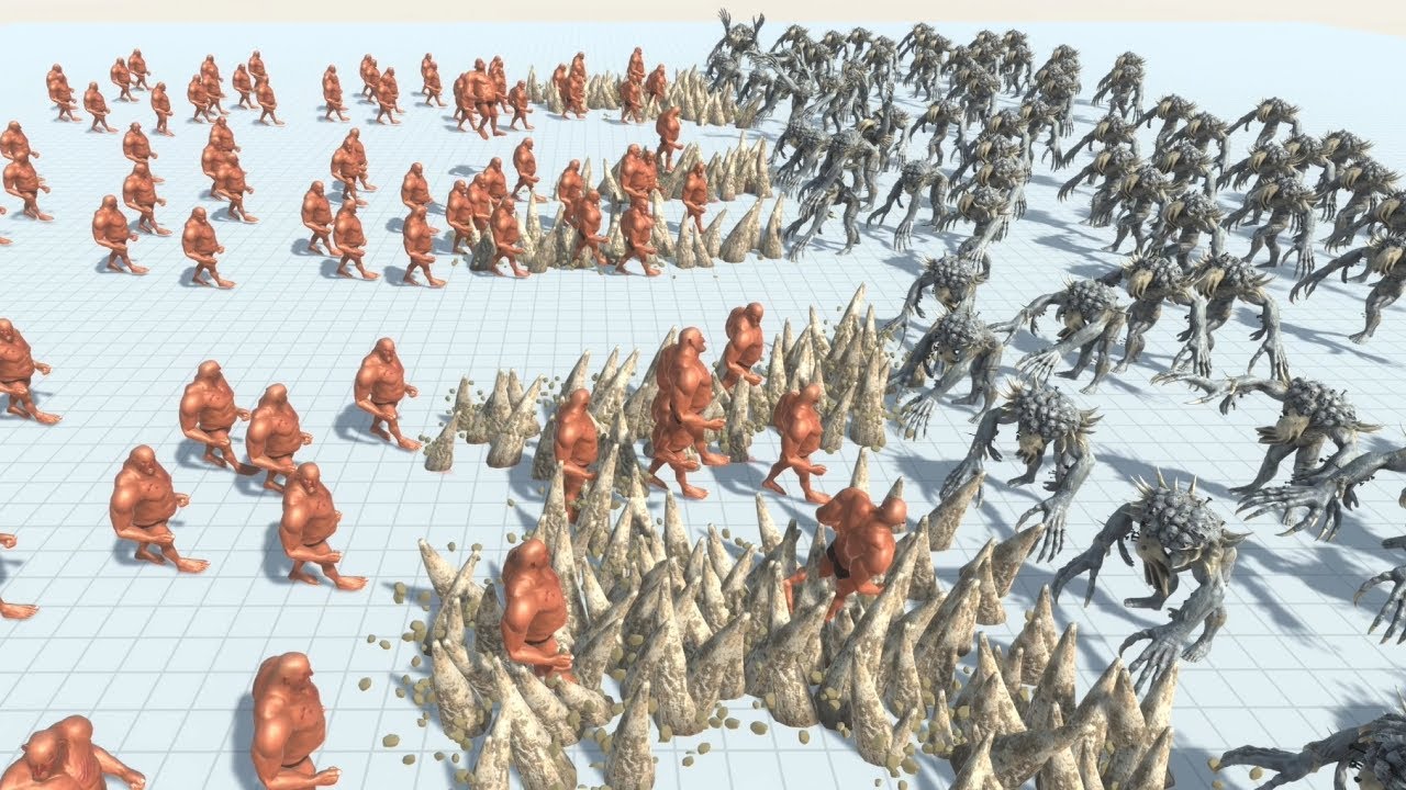 100 Hill Giant Army vs 100 Infernal Army ARBS Animal Revolt Battle ...