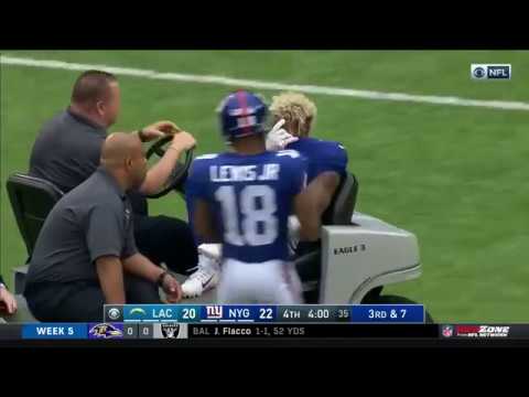 Odell Beckham Jr Crying and carted off field after Injury - YouTube
