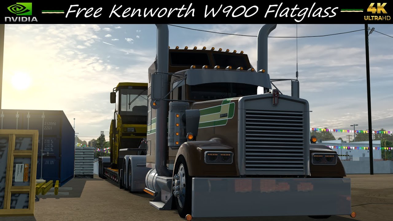 *Free Kenworth W900 Flatglass* Dynapac Hauled Mcalester to Enid *JBX2/TAA* ATS 4K 1.49 - YouTube