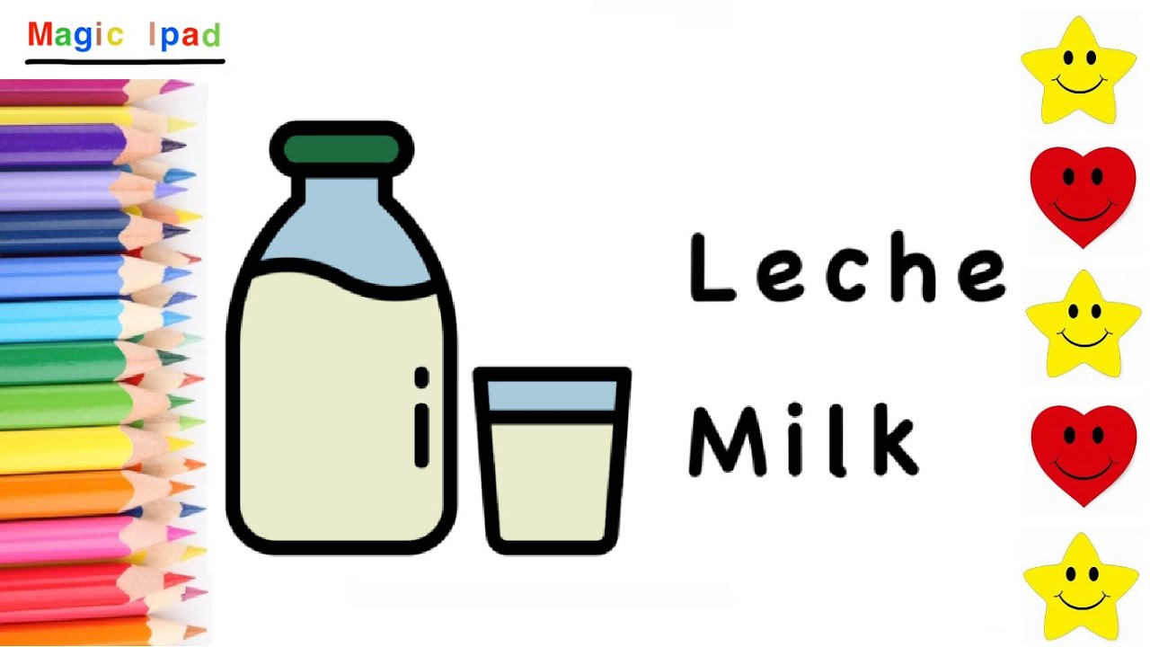 Aprende Ingles dibujando LECHE 💓⭐ Learn English drawing MILK ...