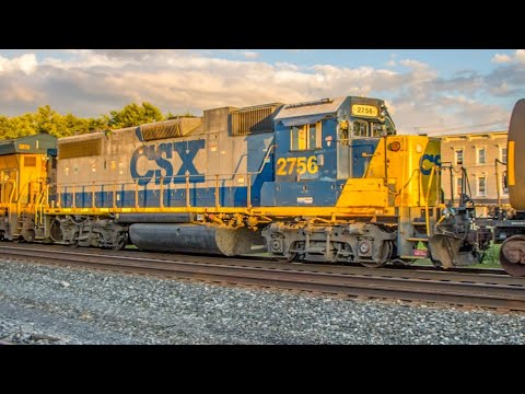 CSX M422-03 with CSX 2756 YN2 GP38-2 trailing 2nd at Lyons NY yard 7-6-24 - YouTube