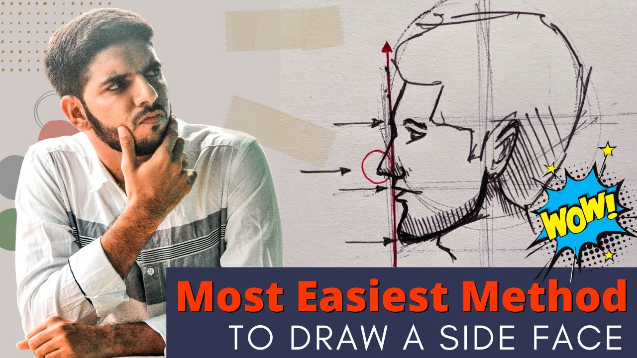 How to draw a side face | How to Draw a Face using Loomis Method | Side ...