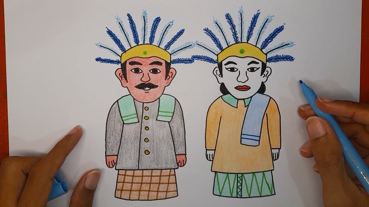 Menggambar Ondel Ondel Laki Dan Perempuan Yang Mudah - YouTube
