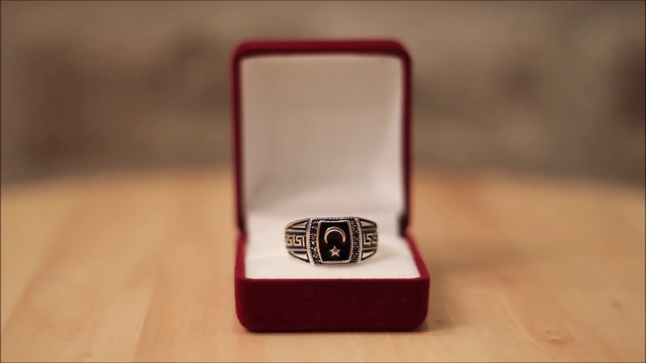 Silver Sickle Moon Ring - Star and Crescent Custom Ring - YouTube