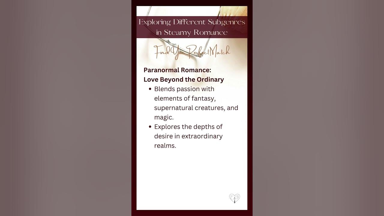 Exploring Different Subgenres in Steamy Romance: Find Your Perfect Match - YouTube