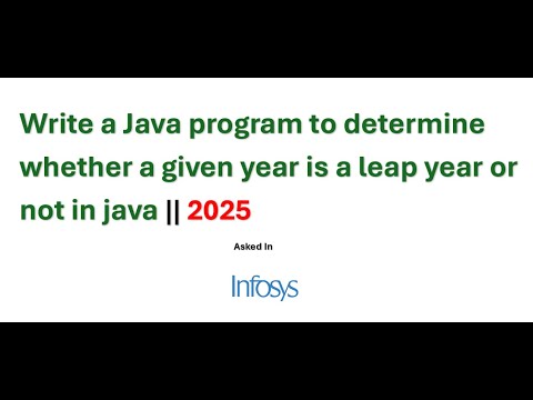 Write a Java program to determine whether a given year is a leap year or not || 2025 - YouTube