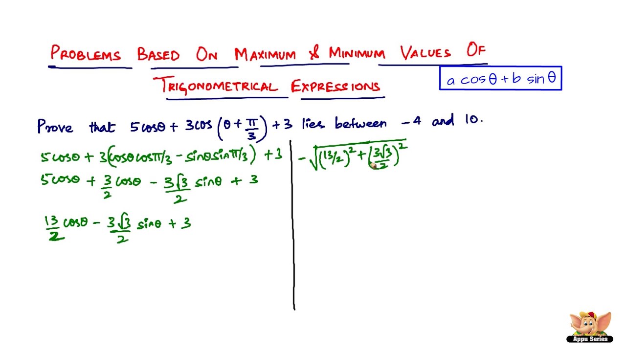 How to solve problems based on maximum and minimum values of ...