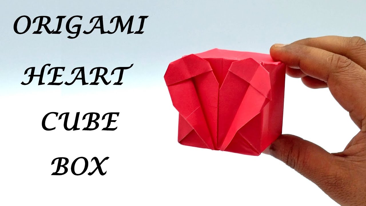 Cube Box Making Without Glue | Paper Heart Cube Box Making Clear ...