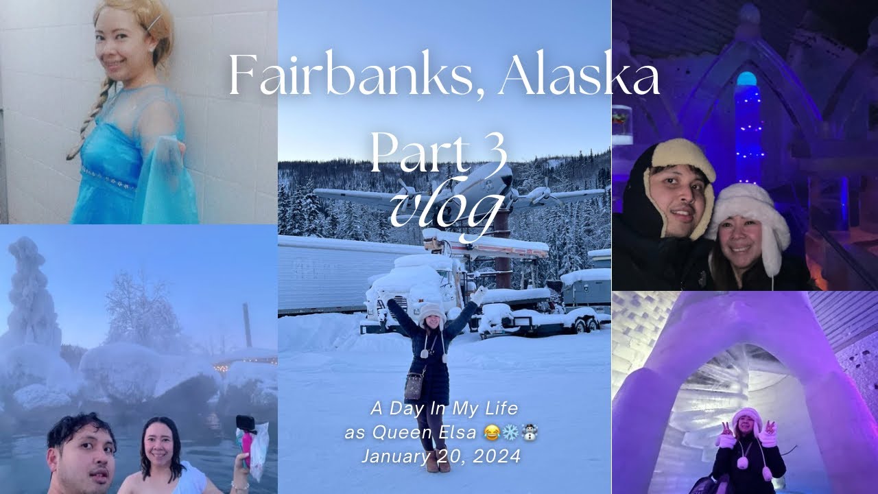 A day in my life as Queen Elsa in Fairbanks, Alaska 📍Cheena Hotspring ...