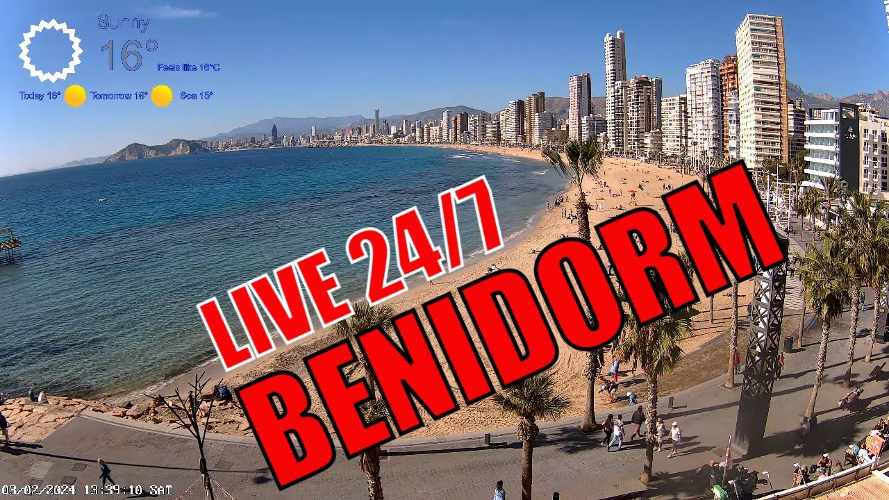 Benidorm Live Beach Cam 🇪🇸 Streamed 3rd February 2024 (2) - YouTube