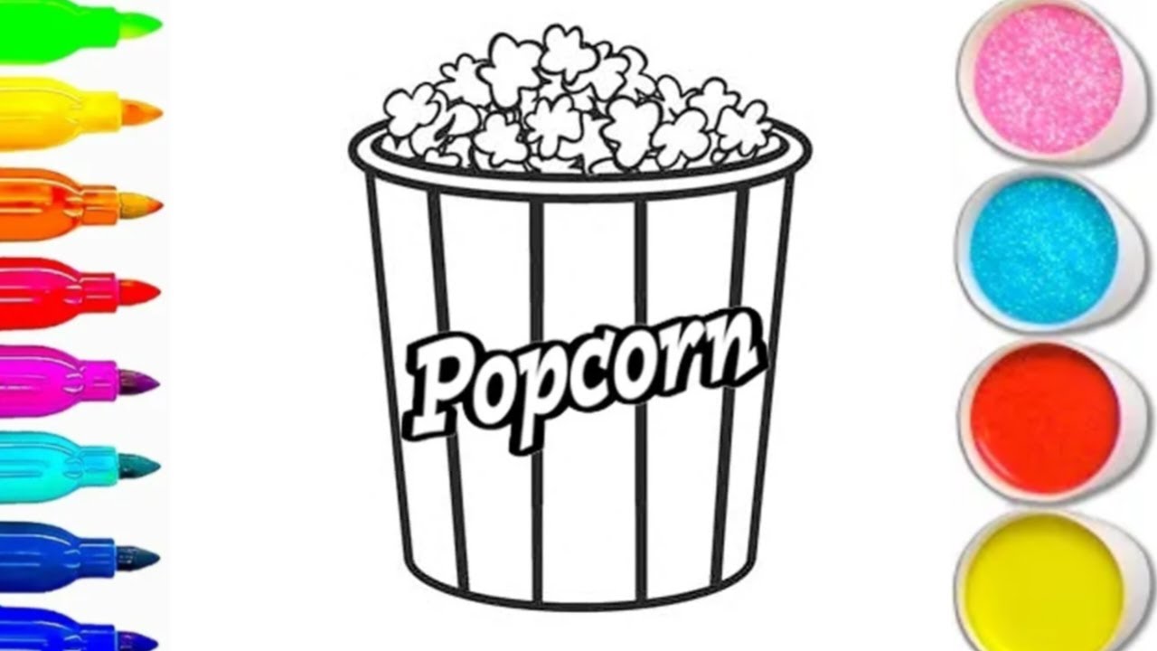 HOW TO DRAW POPCORN, DRAW CUTE THINGS FOR KIDS - YouTube