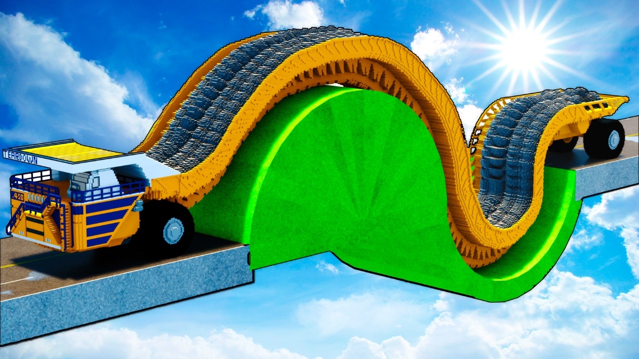 LONG CARS vs Two Sided SPEED BUMBS in Teardown - YouTube