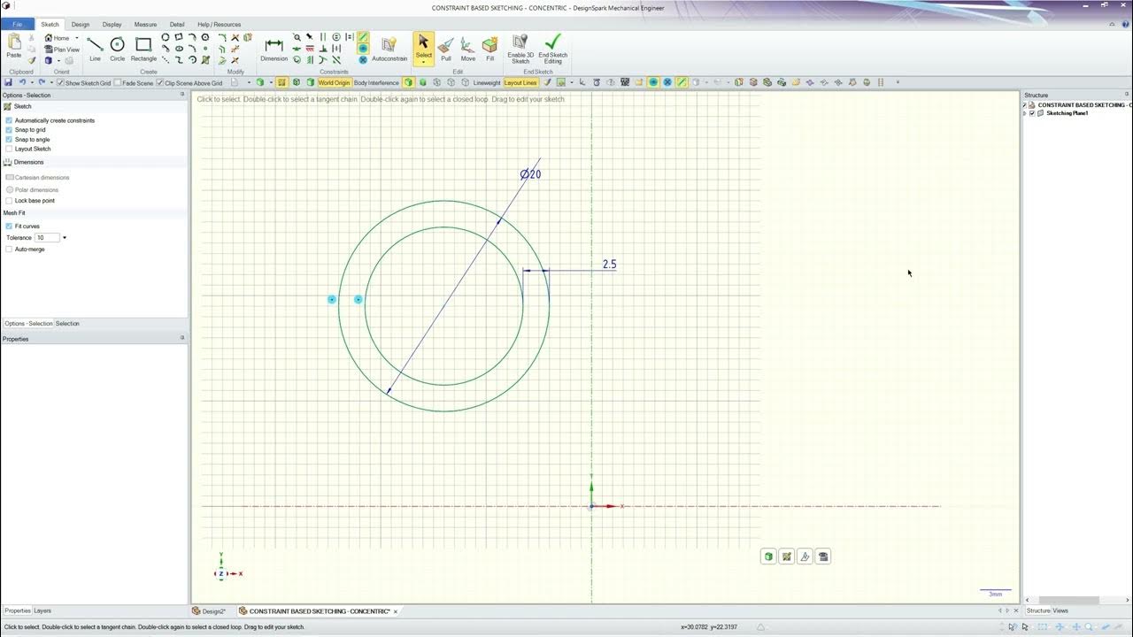 DesignSpark Toolbox - Concentric constraint guide for DSM - YouTube