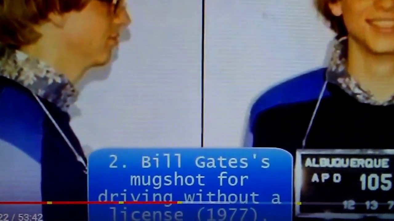 Bill Gates's Mugshot For Driving WithOut a License ( 1977 ) - YouTube