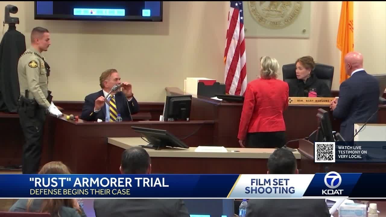 Film firearms shown during 'Rust' shooting trial - YouTube