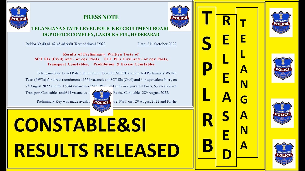 #TSPLRB #CONSTABLE&SI RESULTS RELEASED - YouTube