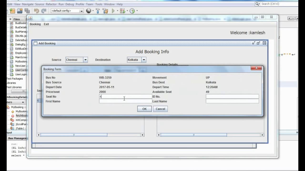 JAVA Swing Project - Bus Reservation System - YouTube