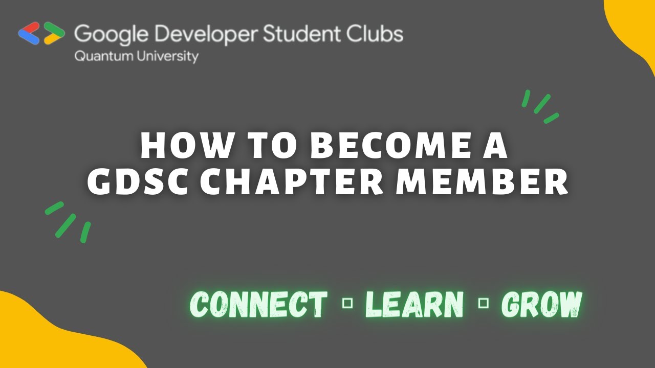 How to become a GDSC Chapter Member - YouTube
