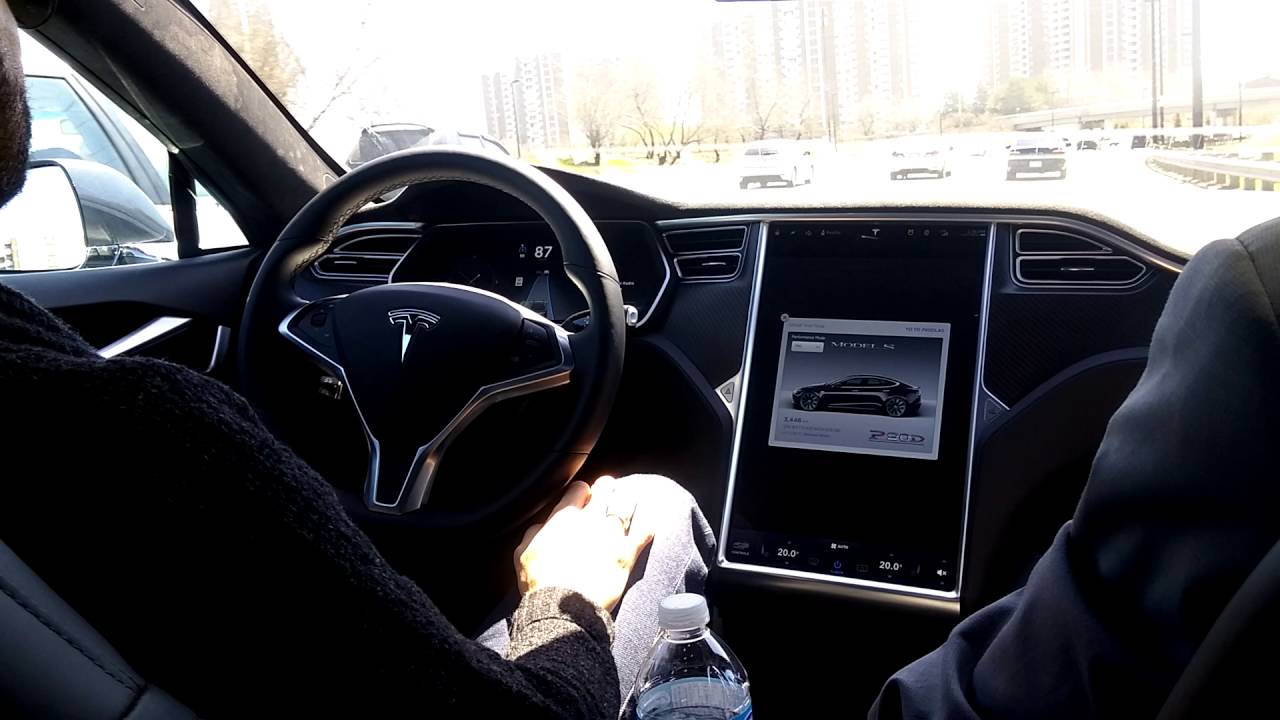 Tesla Model S Autopilot on DVP in Toronto - YouTube