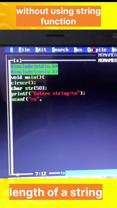 String Length Without Using String Function Turbo C C Code Coders Youtube Youtube 
