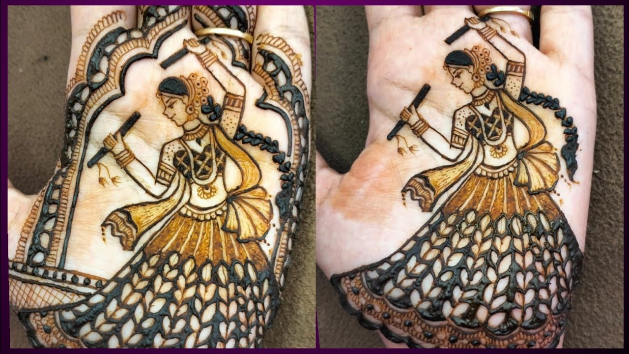 navratri mehndi design easy || navratri mehndi design front hand # ...