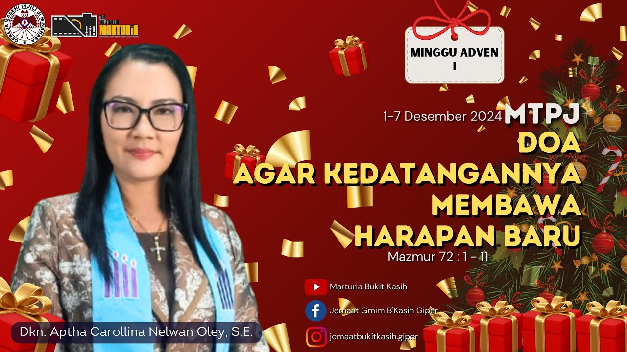 MTPJ (1 - 7 DESEMBER 2024) Bacaan Alkitab MAZMUR 72 : 1 - 11 - YouTube