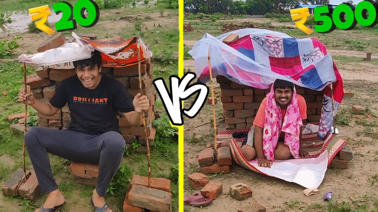 OVERNIGHT SURVIVAL CHALLENGE|| Low Budget home bori house 🏠 ...