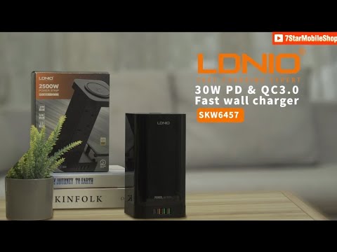 LDNIO SKW6457 2500W Extension Power Socket 1PD 30W+1QC3.0+2 AUTO-ID ...