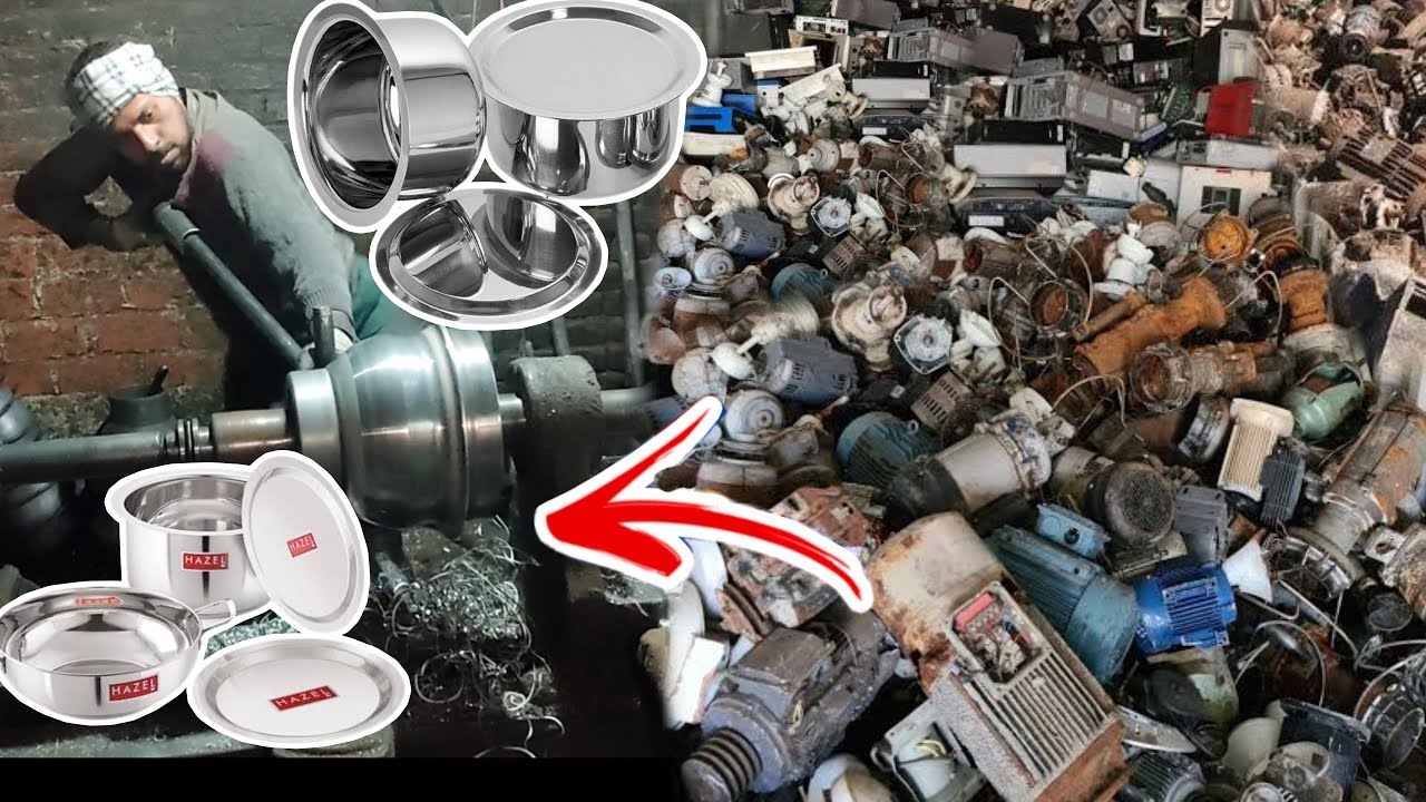 Process of Metal Recycling Manufacturing process of Utensils from old ...