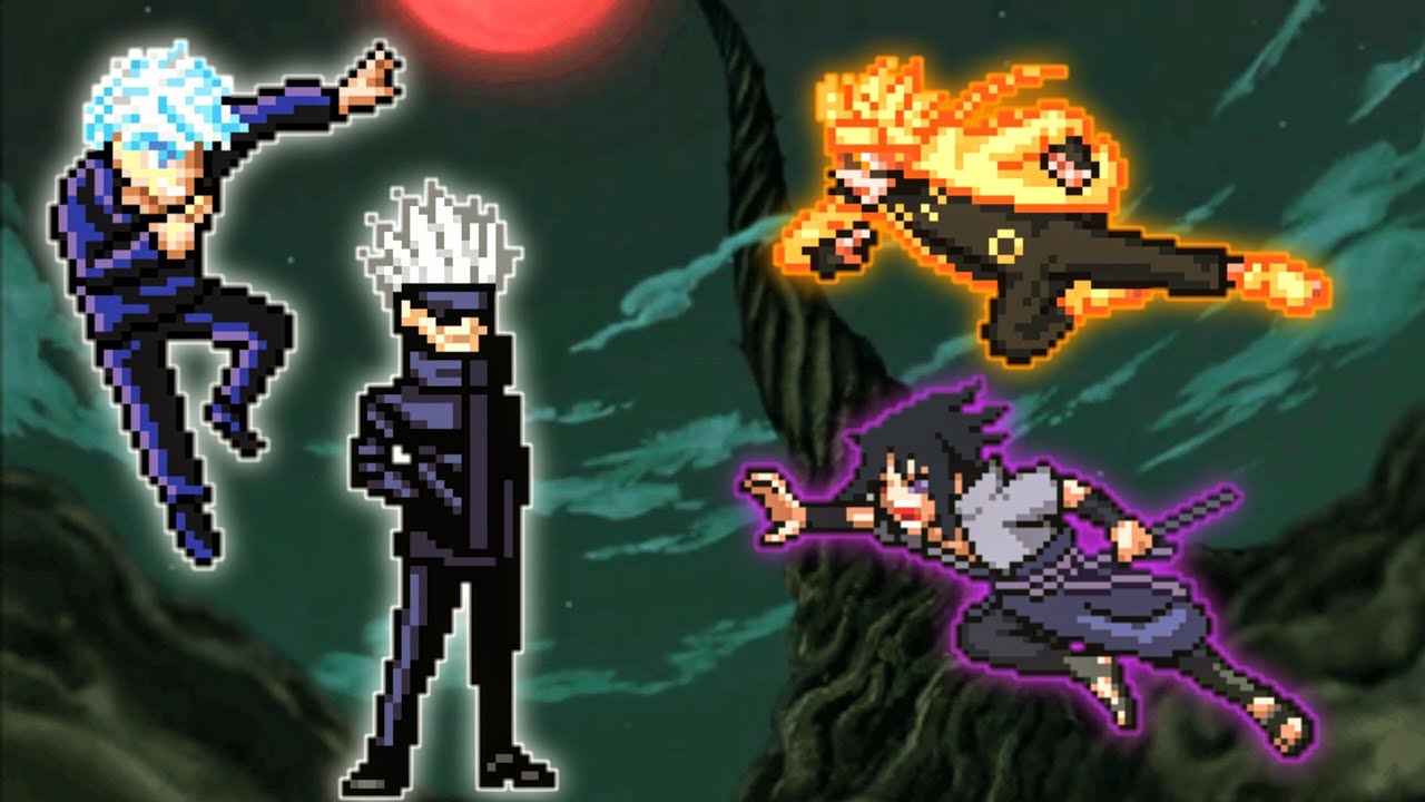 Gojo(Revealed) & Gojo V7 VS Naruto(All Form) & Sasuke Rinnegan(Om Hy ...