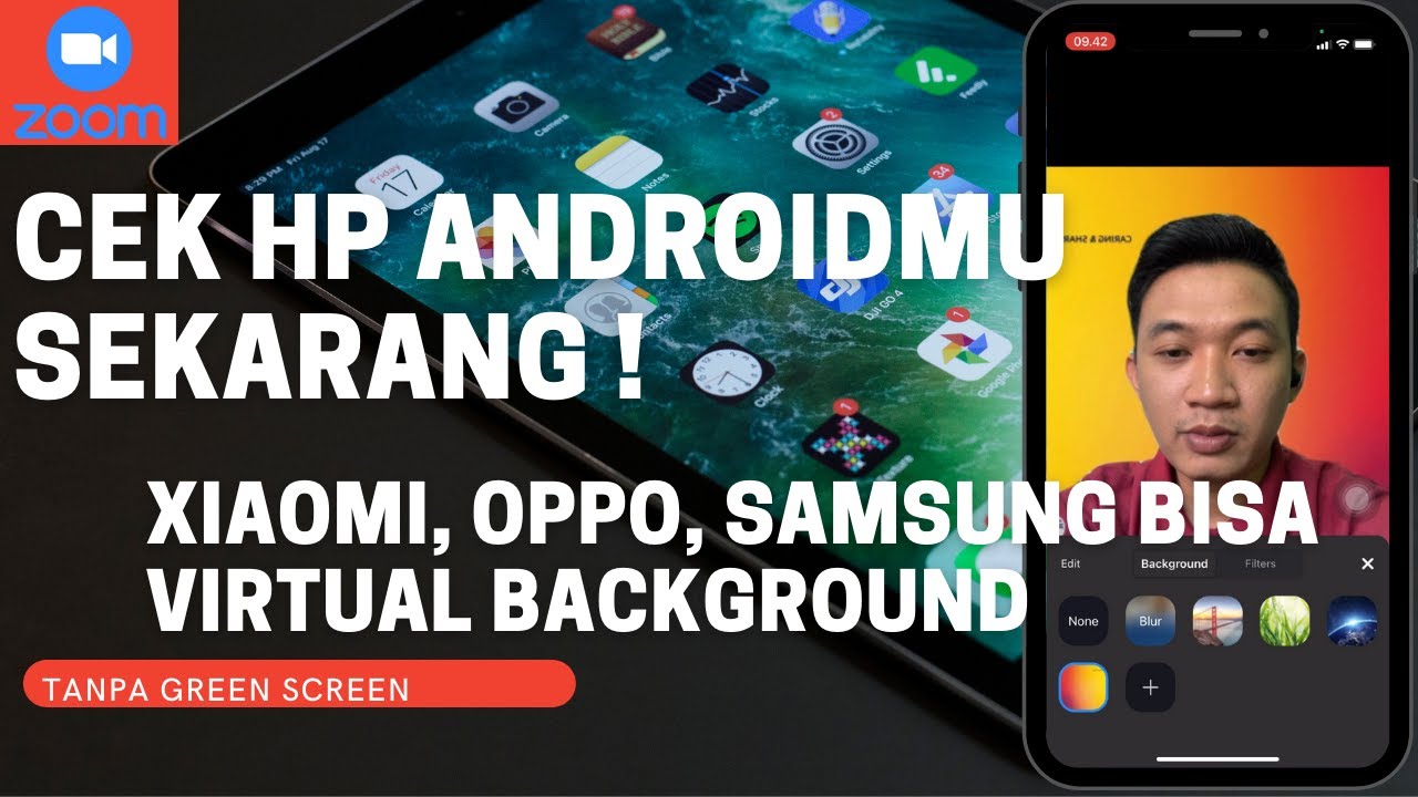 Cara virtual background zoom di Android - YouTube