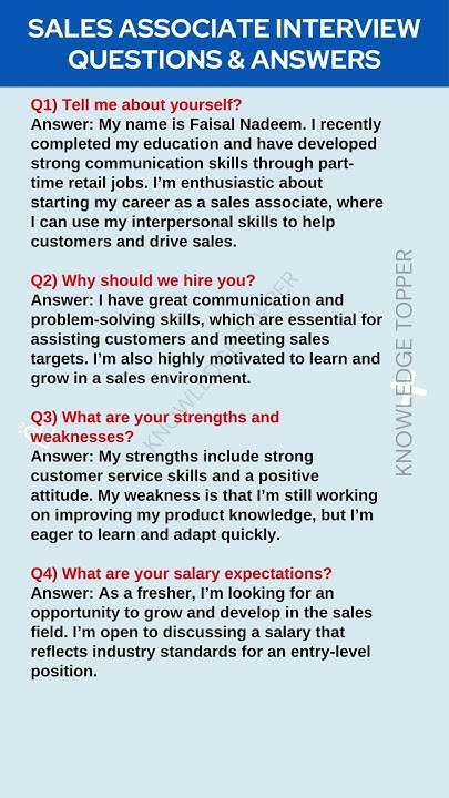 Sales Associate Interview Questions and Answers - YouTube