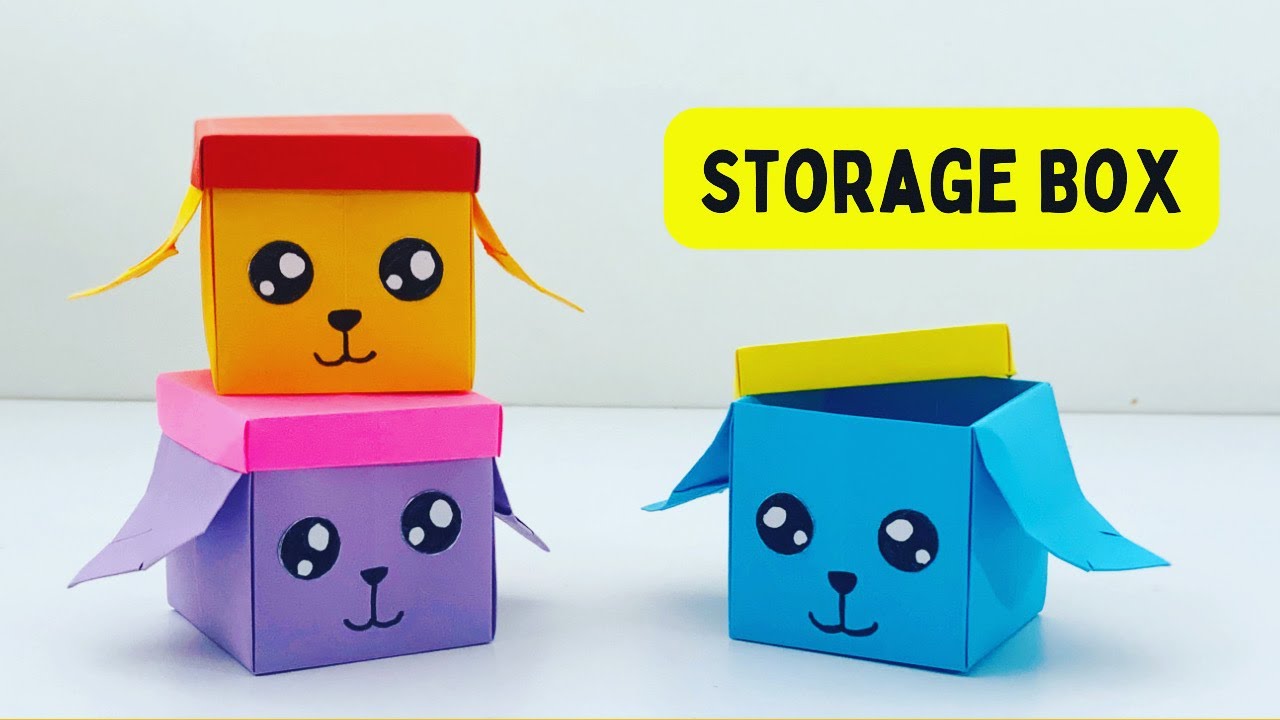 Origami Paper Dog Box | DIY How to make paper box | Paper Craft / Paper ...