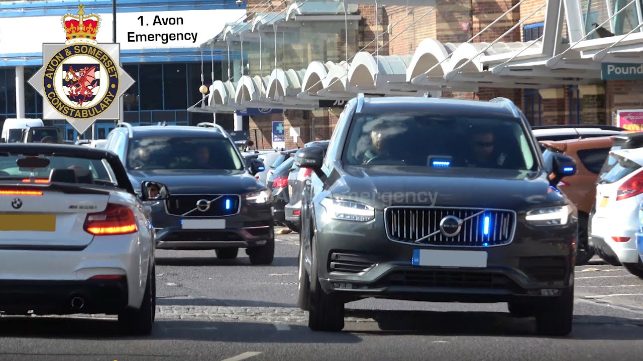 FIREARMS CONVOY!! Unmarked Volvo XC90s responding - Avon and Somerset ...