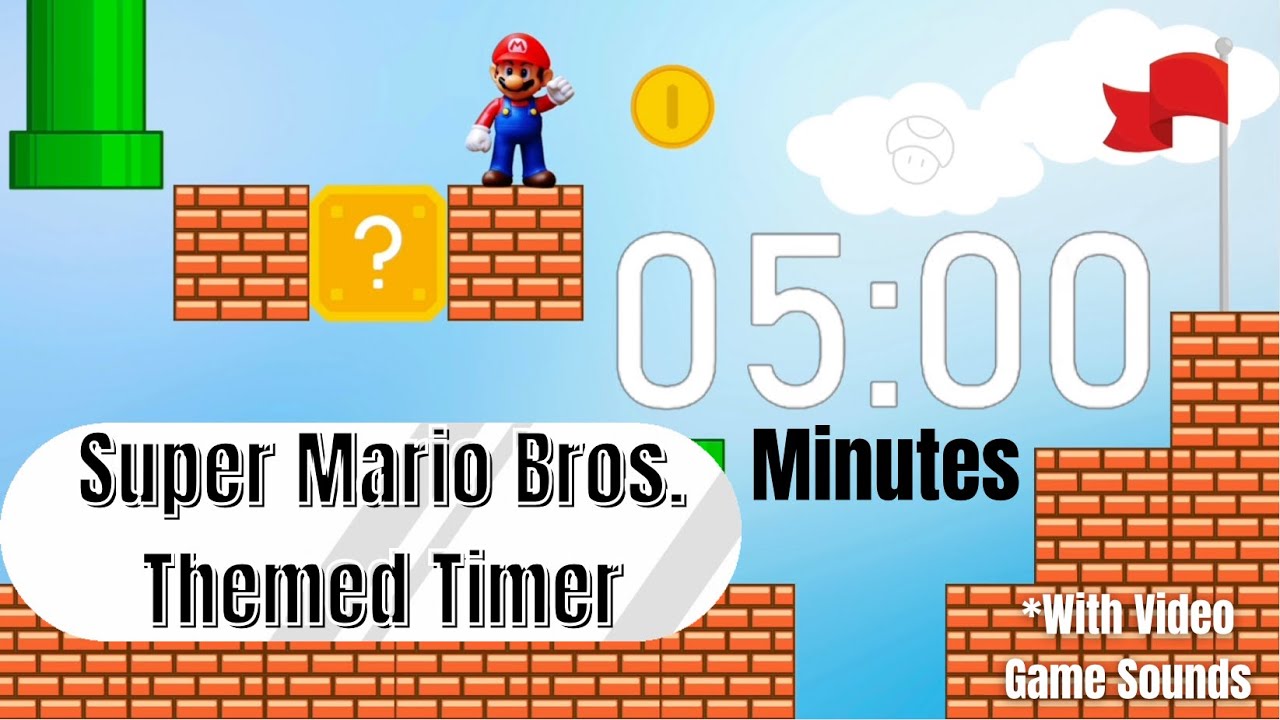 Super Mario Bros. Themed Timer || 5 Minutes || Video Game Sounds #mario ...
