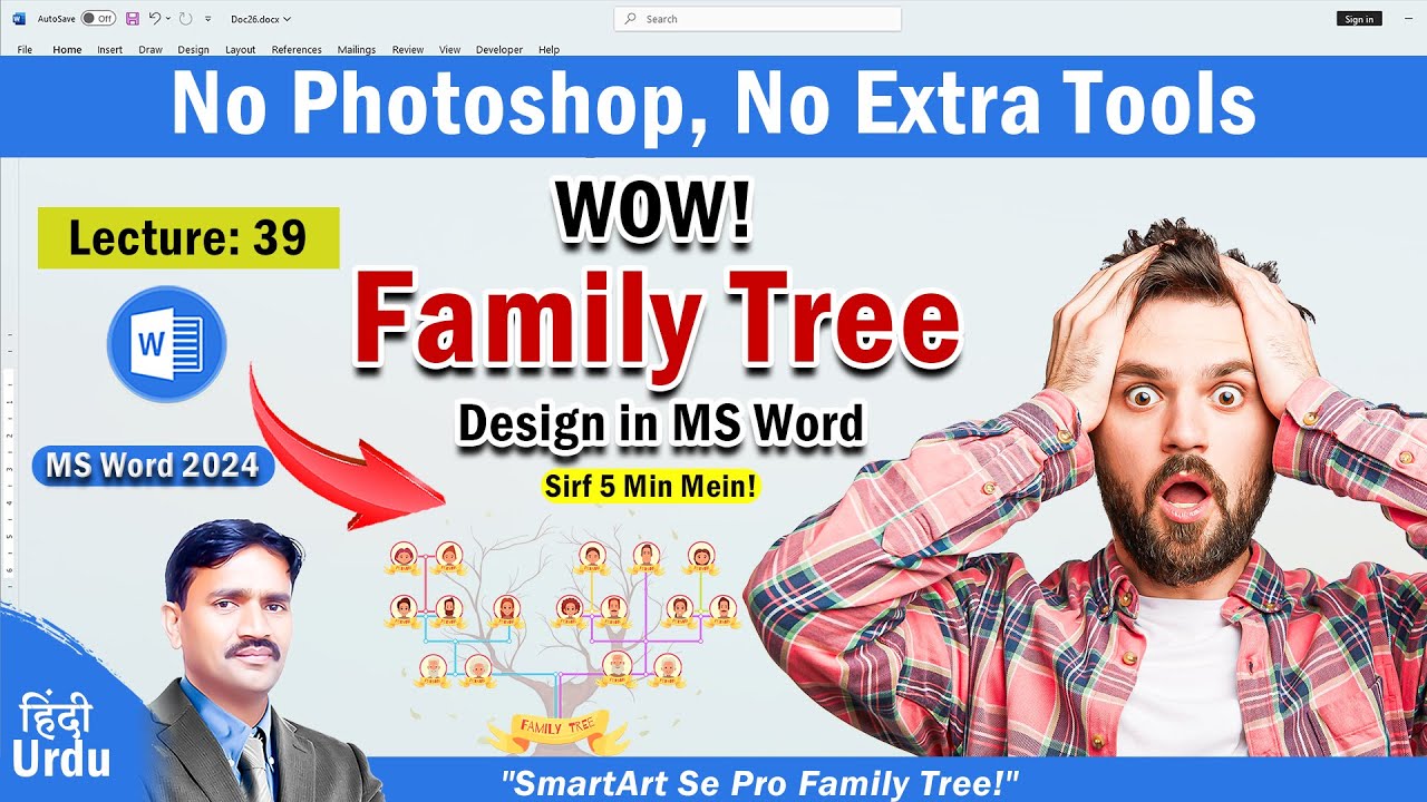 Create a Printable FAMILY TREE in Microsoft Word (Easily!) | No Extra ...