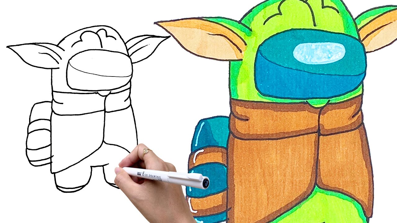How to draw Among Us - Baby Yoda | Cute Doodle - YouTube