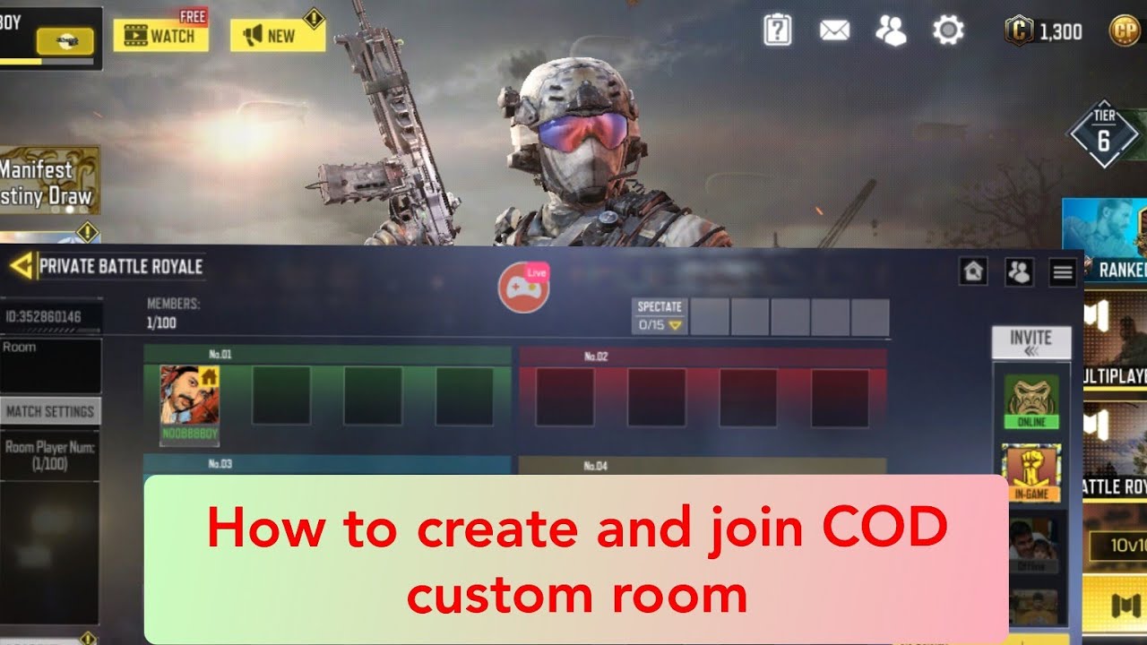 How to Make COD mobile custom room and how to join COD custom room ...