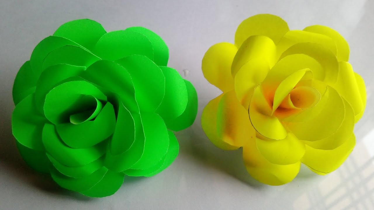 Diy Paper rose ( Full tutorial ) || step by step make paper rose - YouTube