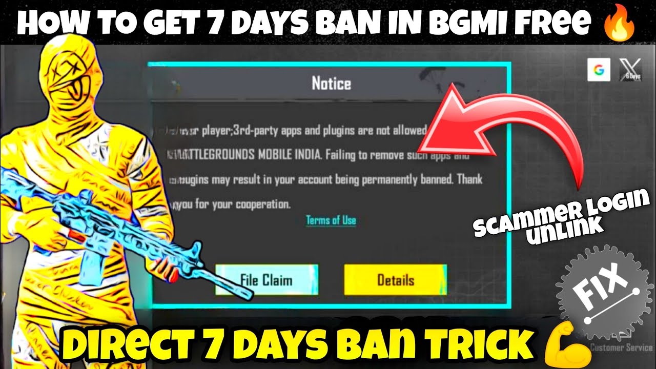 How to ban bgmi id for 7 days free | direct 7 days ban trick bgmi |How ...