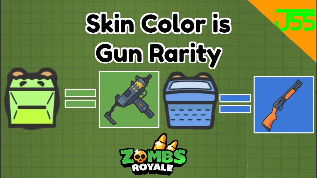 Zombs Royale | SKIN COLOR = GUN RARITY CHALLENGE - YouTube
