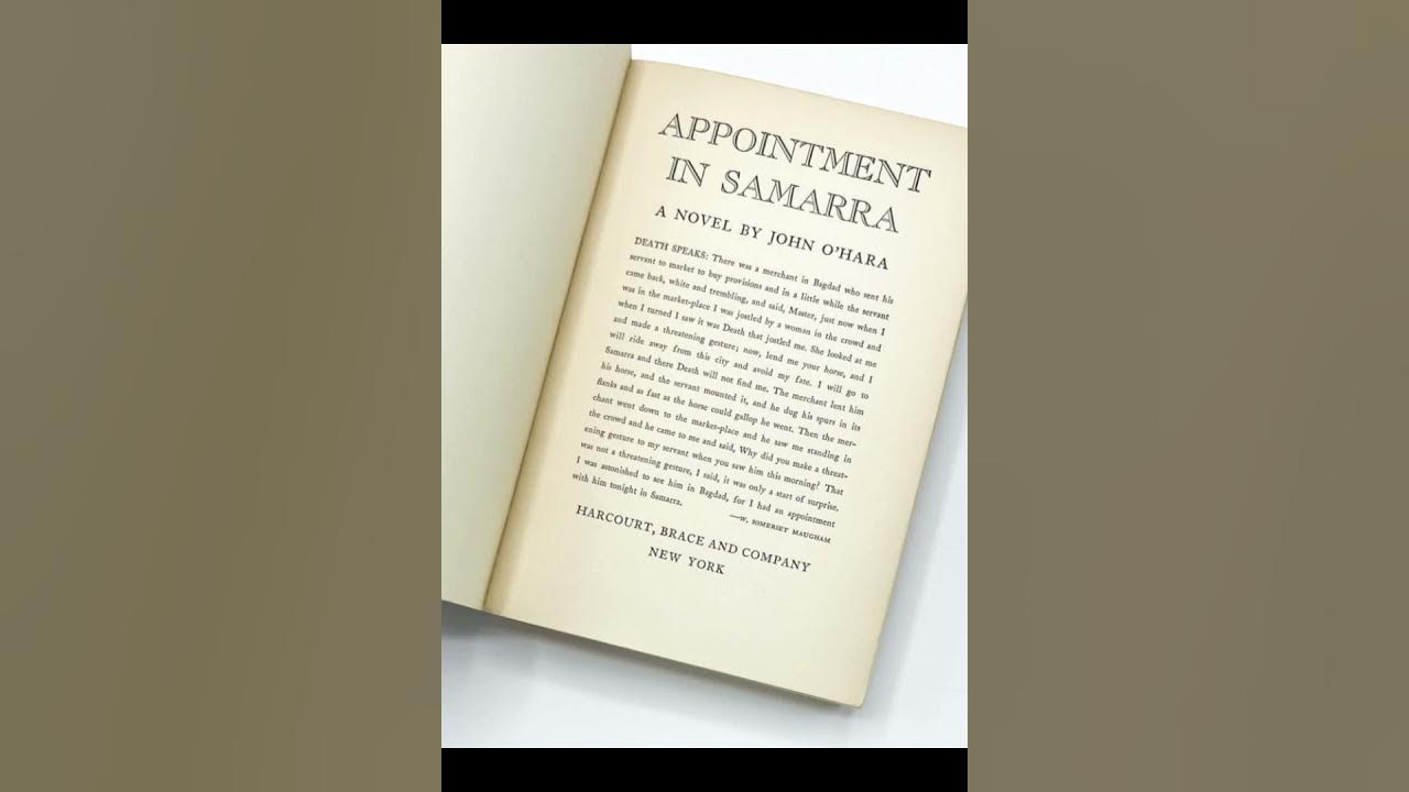"Appointment in Samarra" By John O'Hara - YouTube