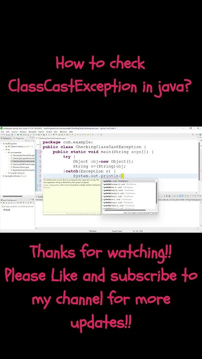 Classcastexception Checking By Using Java Shorts Java Javaprogramming